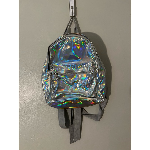 Bags | Holographic Mini Backpack | Poshmark